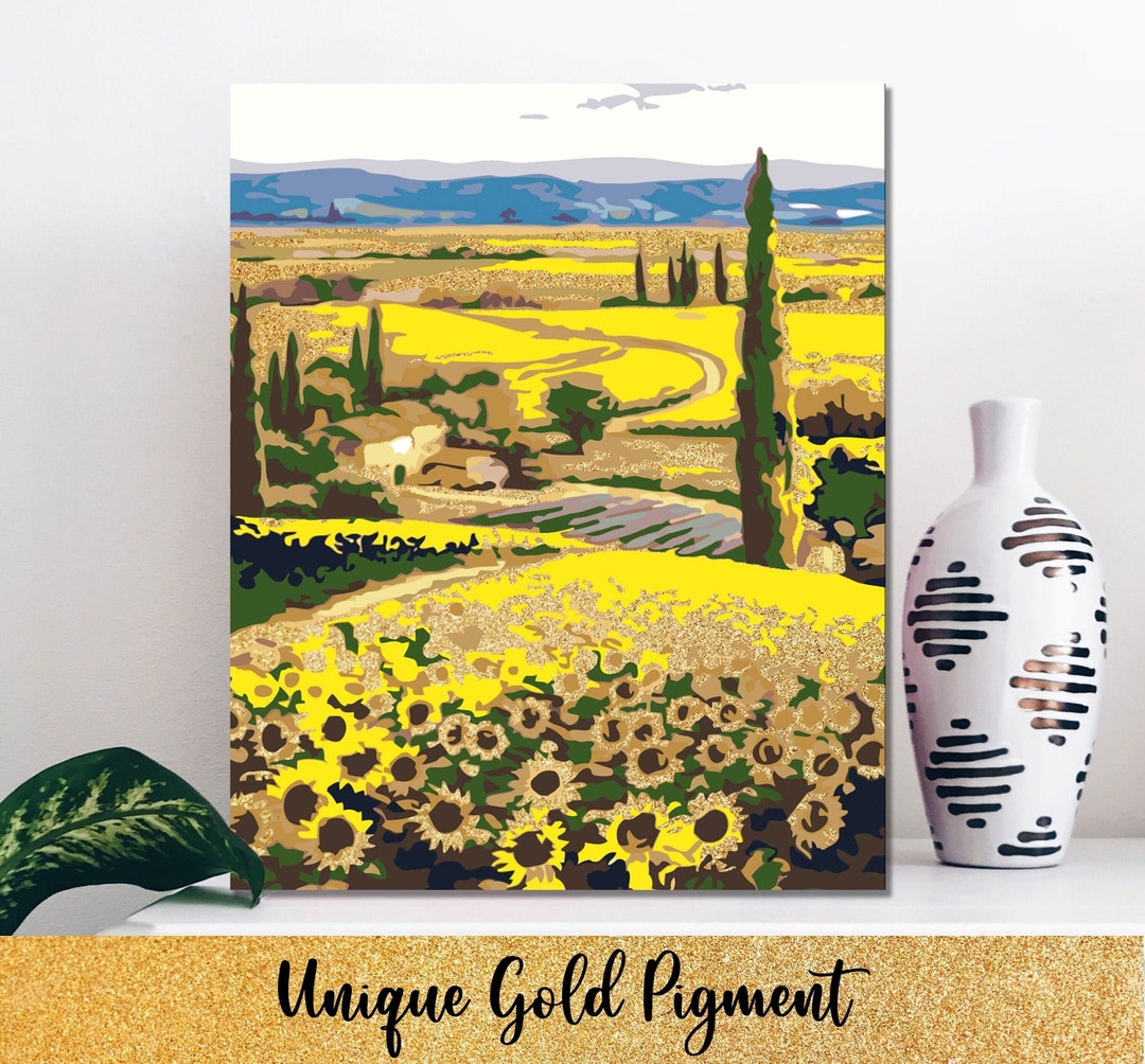 Golden Fields Painting by Numbers Sunflowers Art Luxury Painting With ...