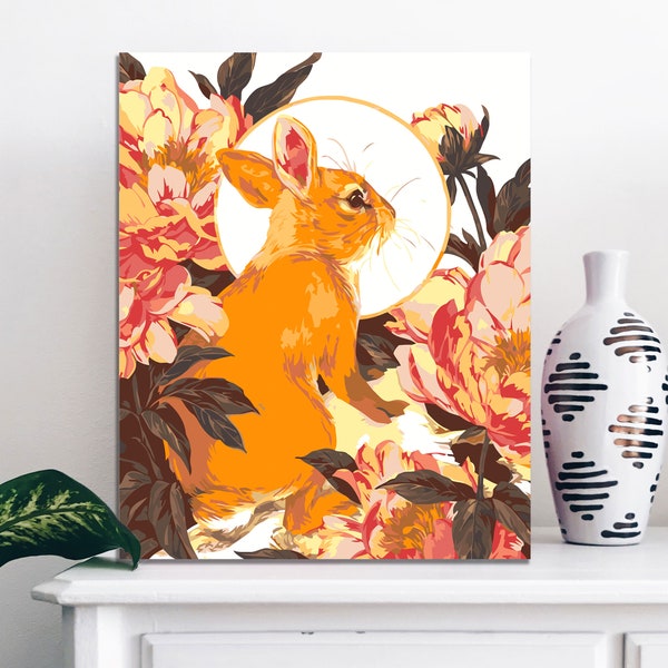 Rabbit Paint by Number - Etsy