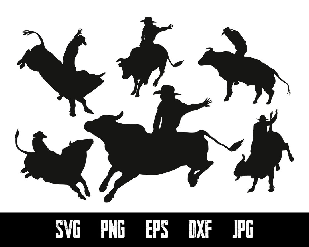 Rodeo SVG Cut File Sport Vector Bull Svg Digital File Bull Silhouette ...