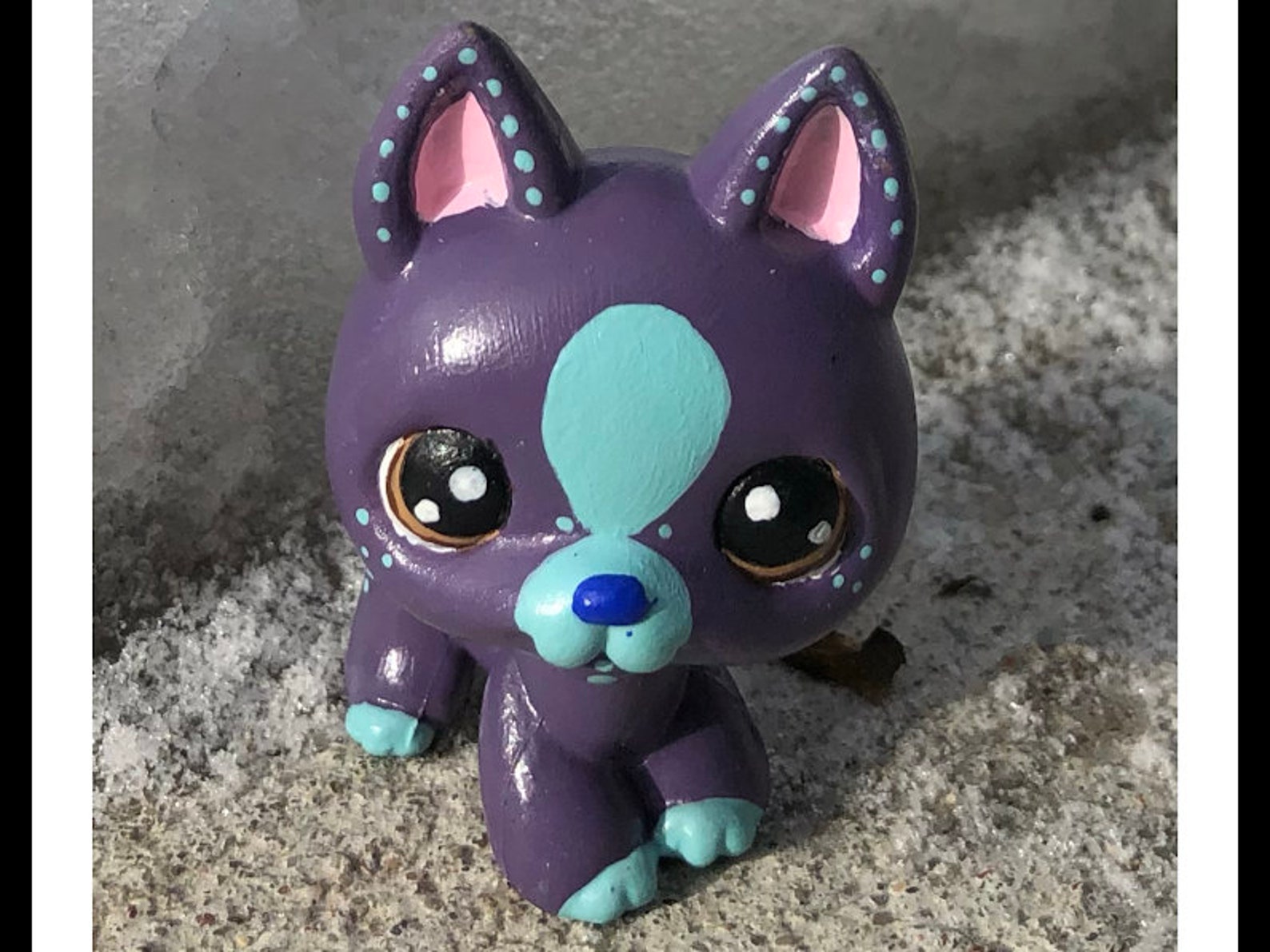 LPS Blue and Purple Hand Painted Custom Dog | Etsy