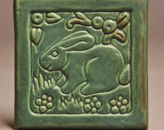 6x6 Tile in Sage Green Matte-dove Motif Arts and Crafts Inspired - Etsy