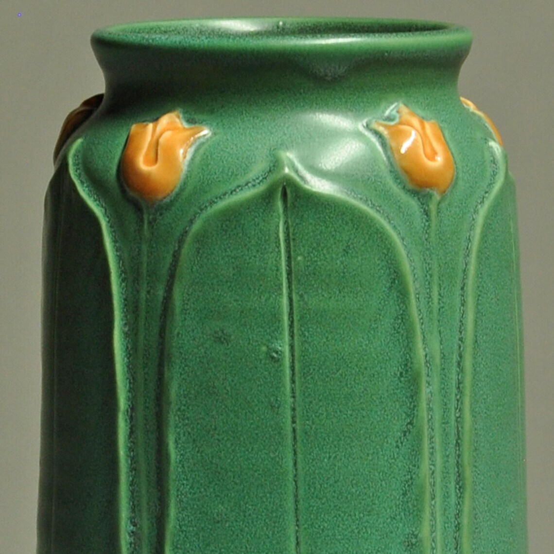 Vintage Green Matte Vase With Modeled Leaves & Buds Arts and - Etsy