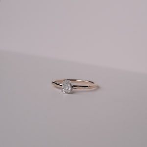 Small Tear Drop Cut CZ Delicate Simple Ring Gold or Silver - Etsy