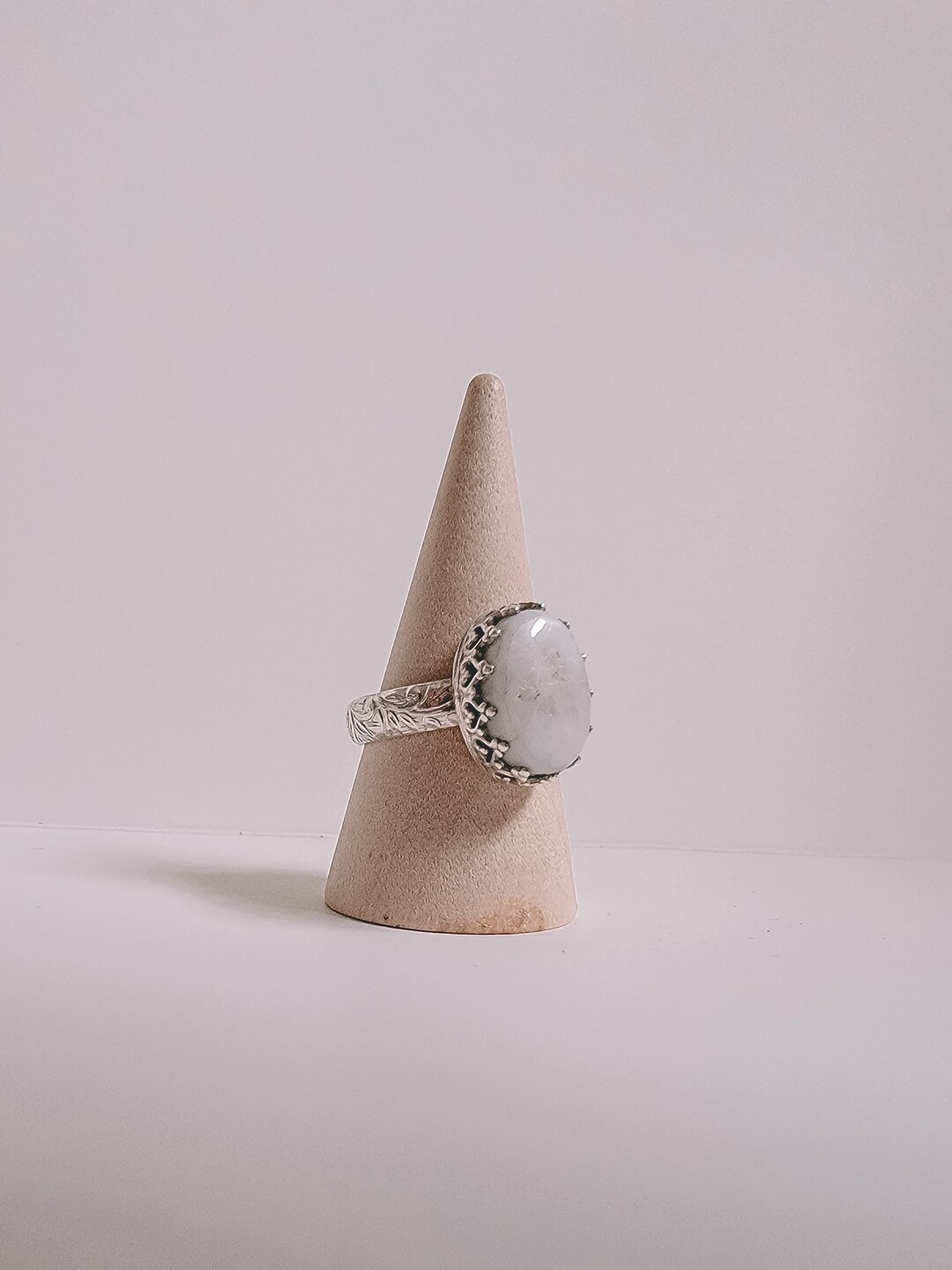 White Buffalo Ring With Bezel Detail and Engraved Band - Etsy