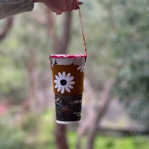 Bubble Tea Sleeve, Boba Tea Holder of Coffee Cup Holder in Big Daisy ...