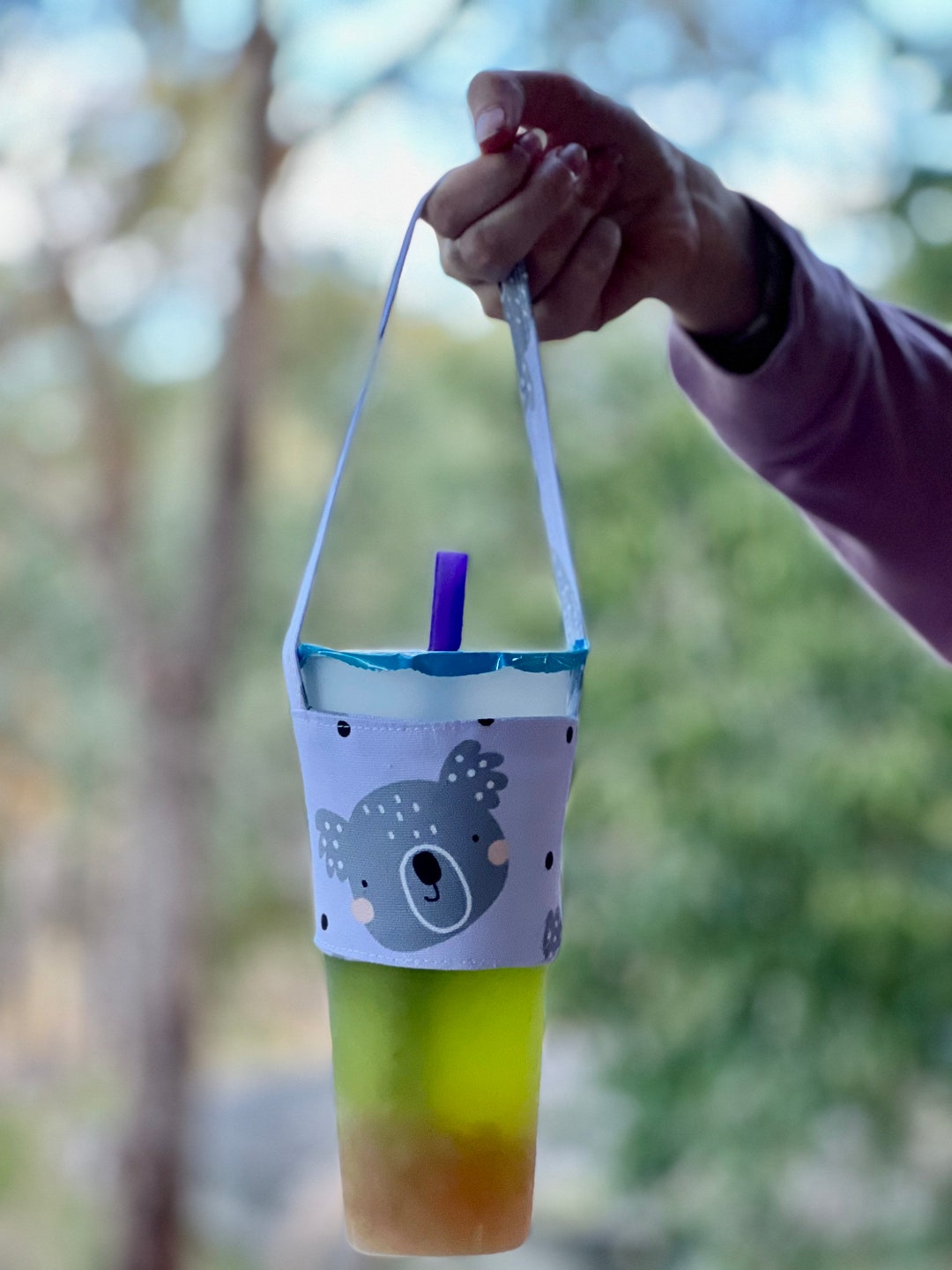 Bubble Tea Sleeve, Boba Tea Holder or Coffee Cup Holder in Koala Print ...