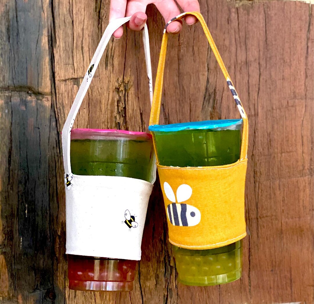 Bubble Tea Sleeve Boba Tea Holder or Coffee Cup in Bee Print - Etsy