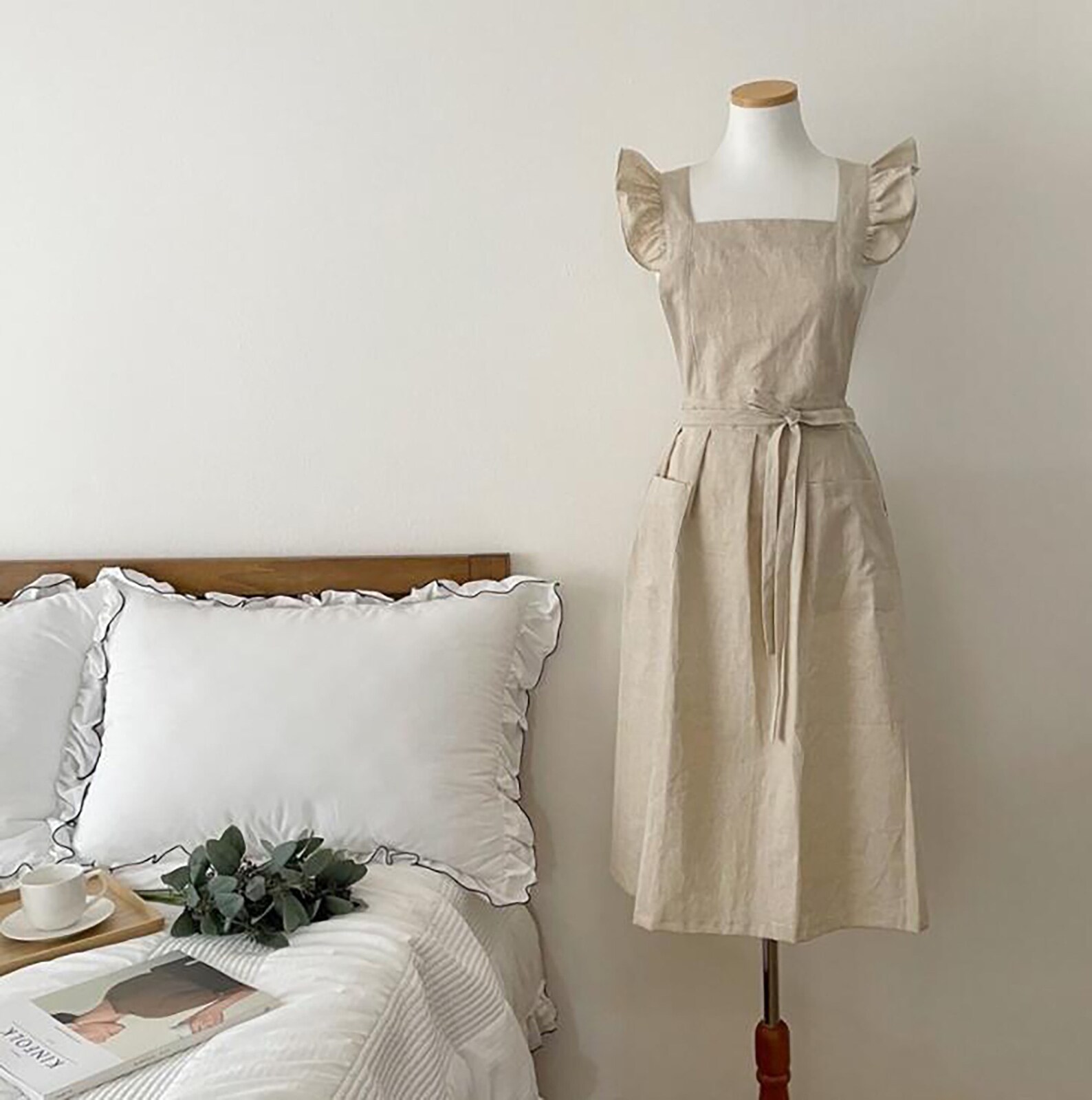 Linen Apron / Dancing Skirt / Flower Shop Milk Tea Shop Art Student ...