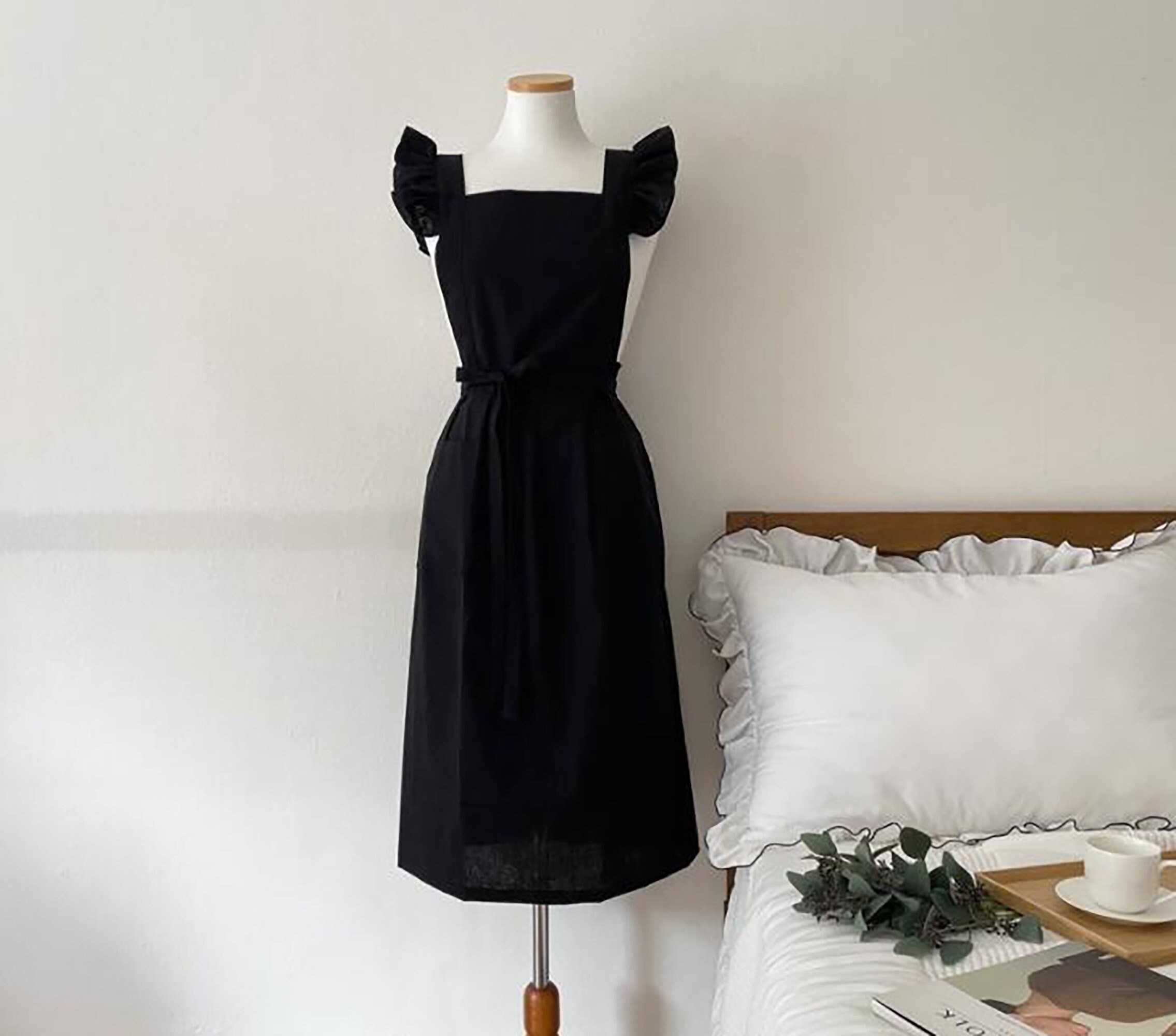 Linen Apron / Dancing Skirt / Flower Shop Milk Tea Shop Art Student ...