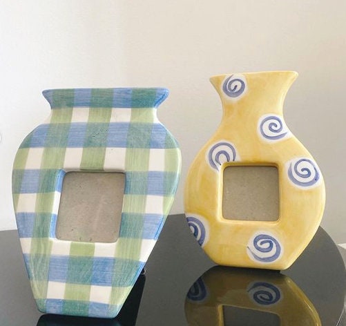 1996 Postmodern Terragraphics Inc Photo Frame/vase Yellow With - Etsy
