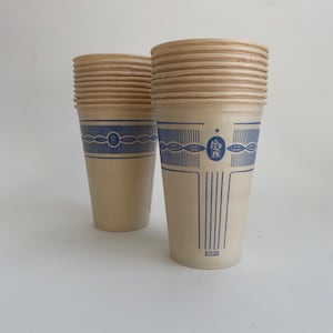 1940s Art Deco Cameo Design Dixie Cups for Cold Drinks Waxed Paper Cup ...
