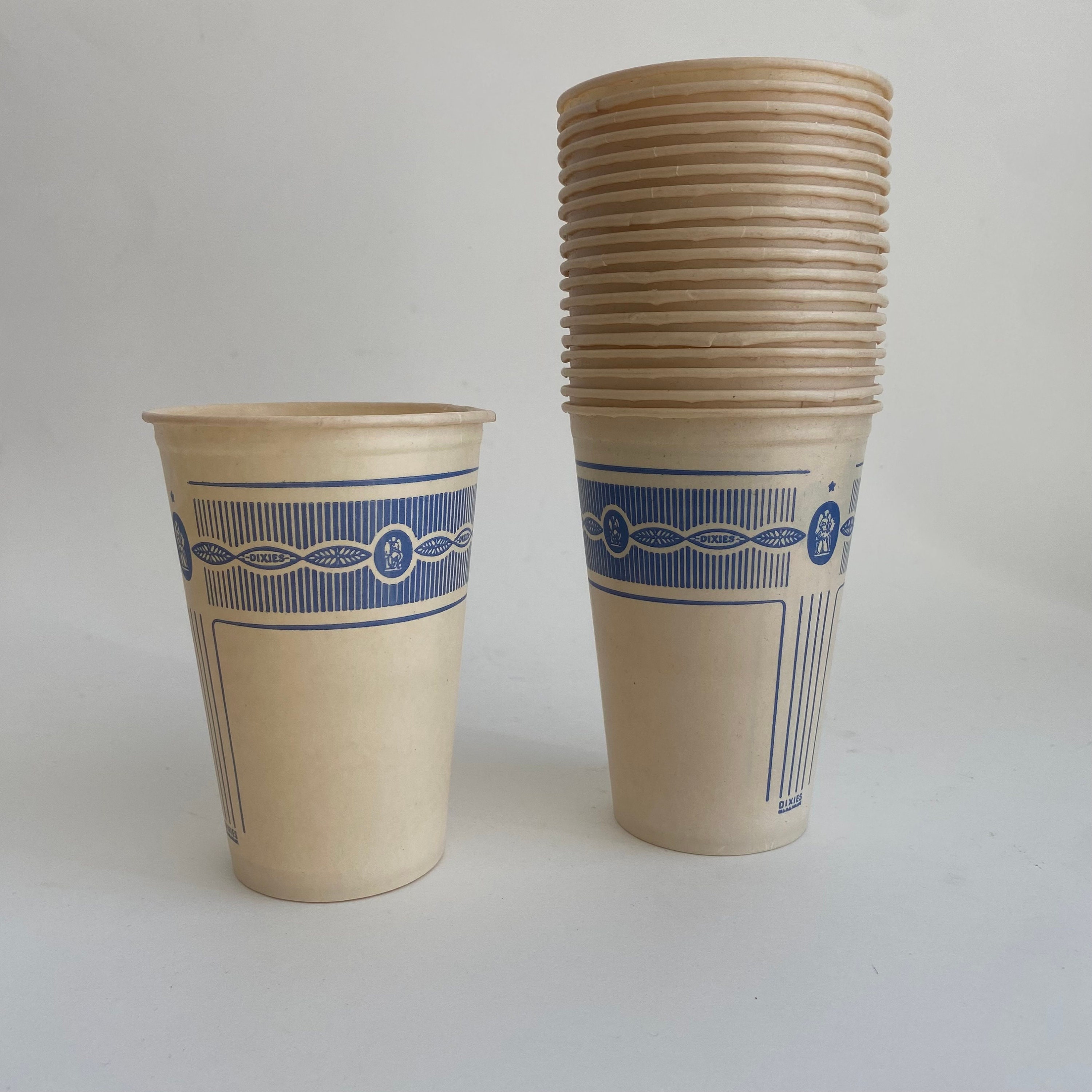 1940s Art Deco Cameo Design Dixie Cups for Cold Drinks Waxed - Etsy