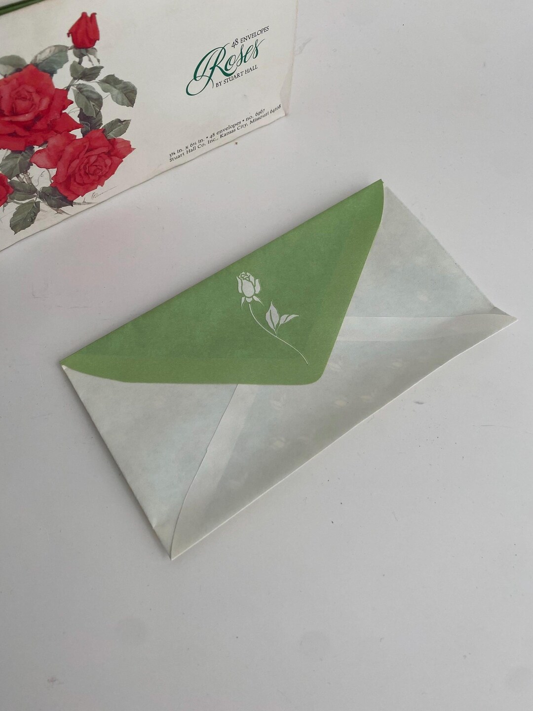 Vintage Envelopes White Rose Flowers Stuart Hall 1980s Floral ...