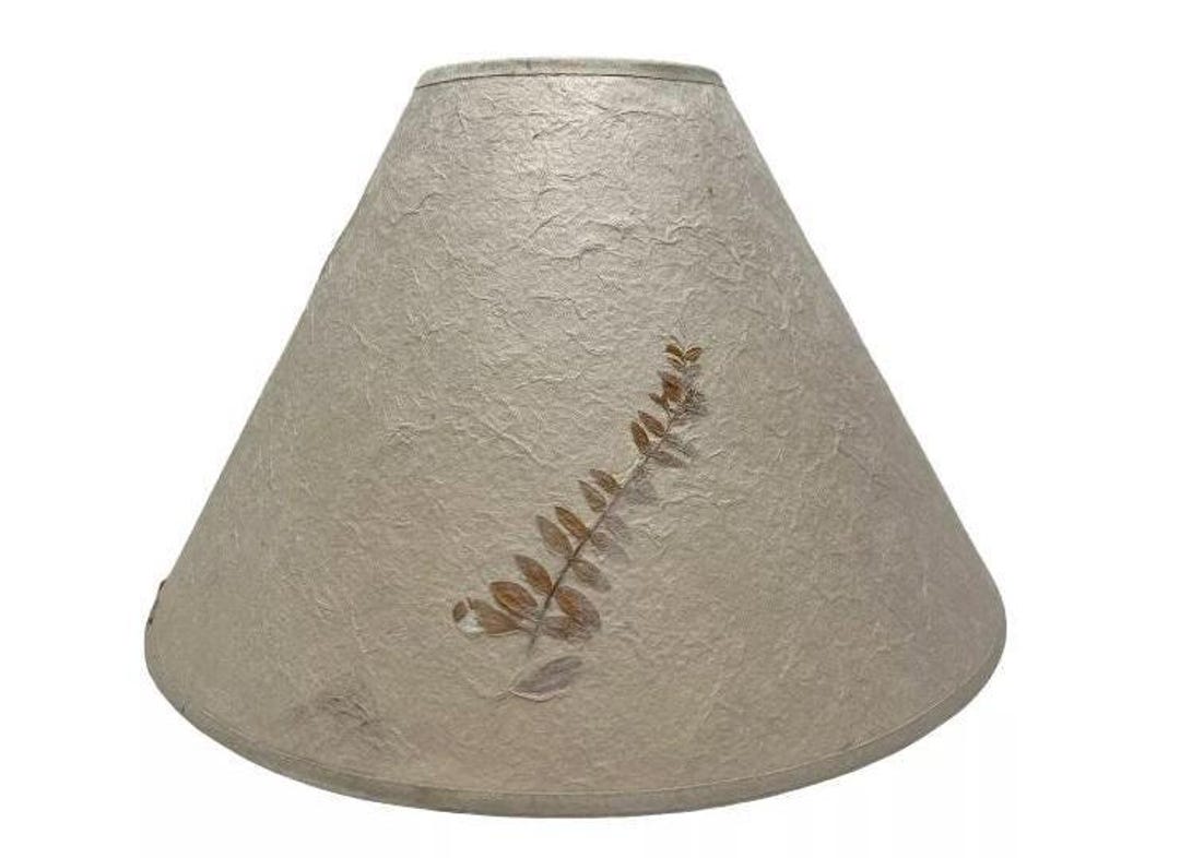 1980s Vintage Cottagecore Botanical Lamp Shade Dried Pressed Leaves ...