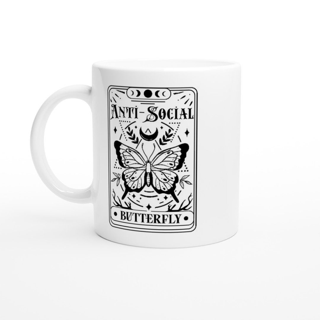 The Anti-social Butterfly Tarot Card White 11oz Ceramic Mug - Etsy