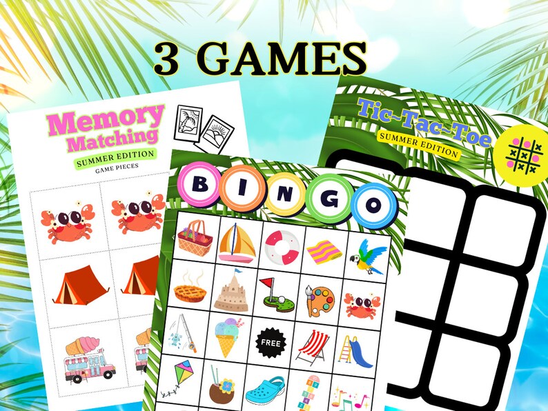 Summer Games for Kids at Home Printable Activity for Summer Break Game ...
