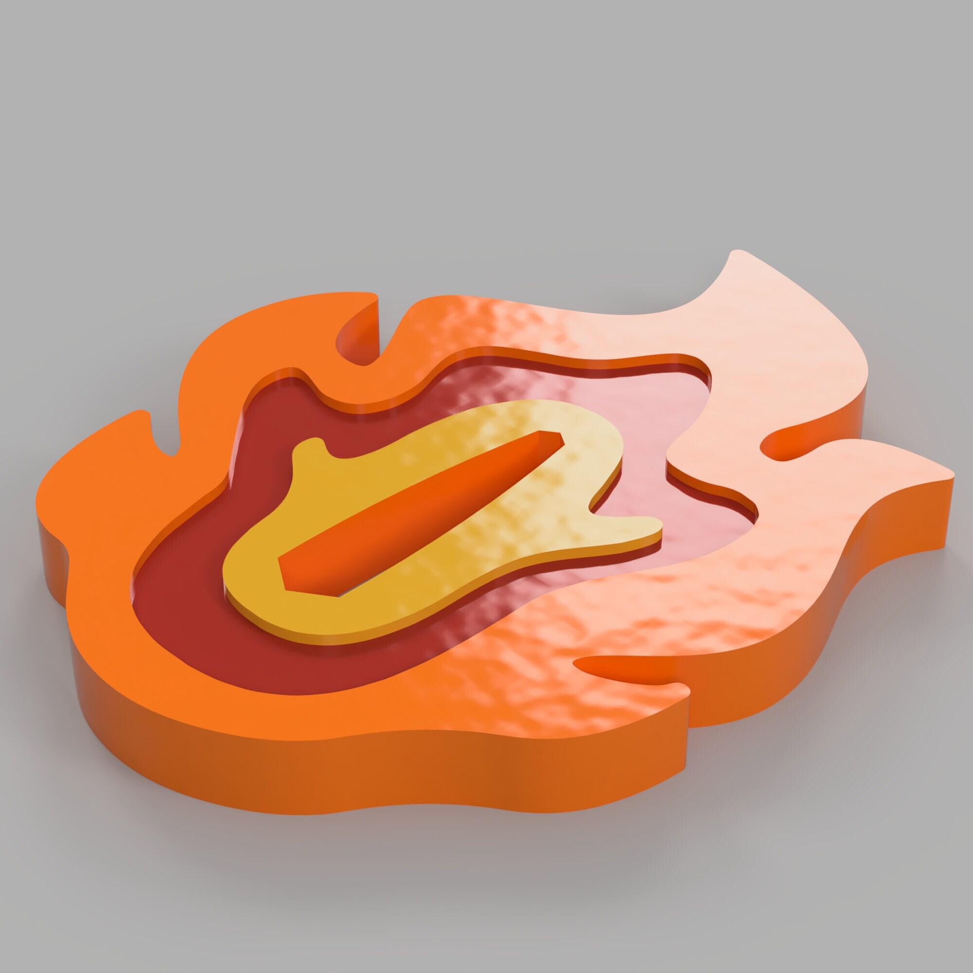 Flame-inspired Tsuba Replica (.stl File) - Etsy