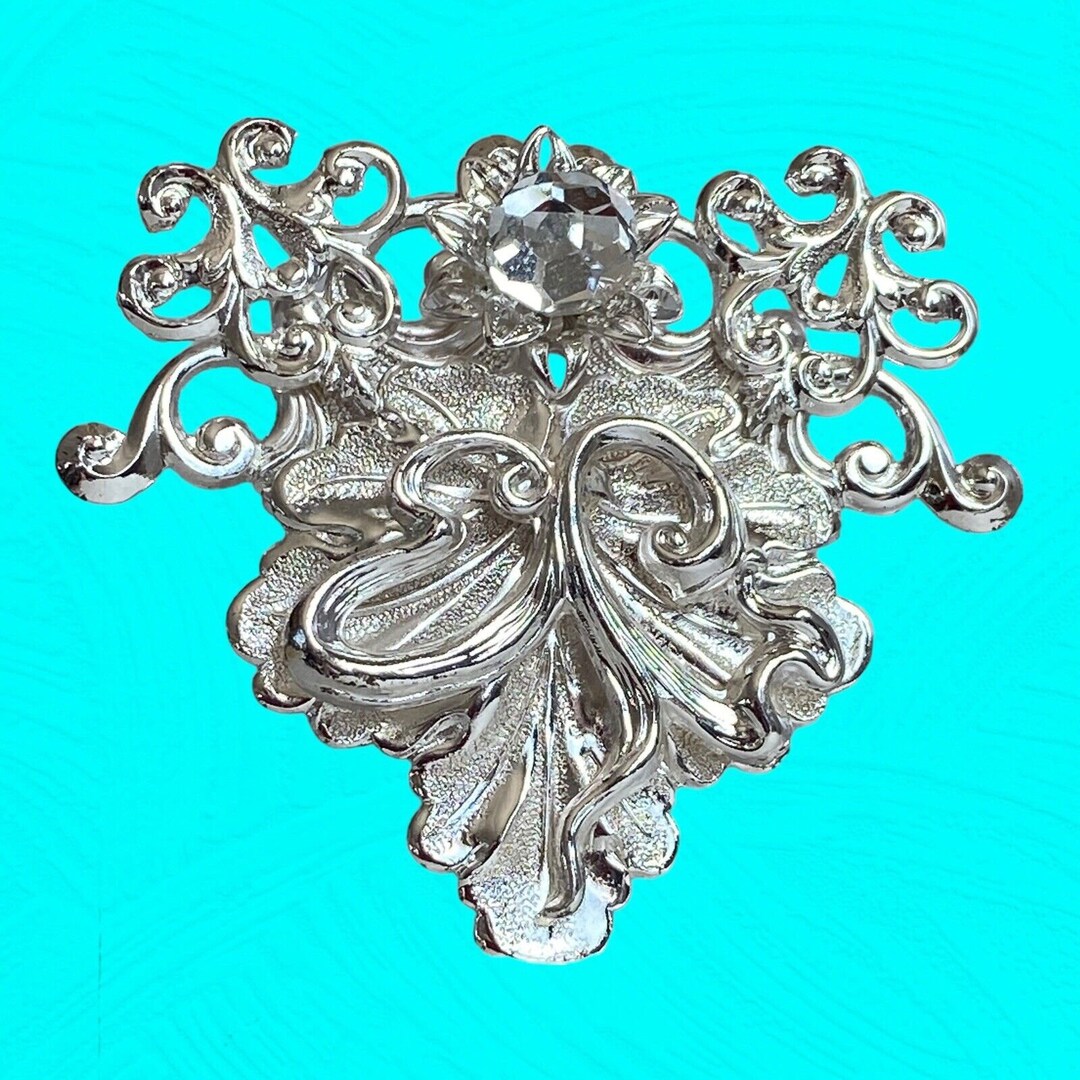 Jane 1997 Angel of Love AOL Vintage Pin Brooch Rhinestone Silver Signed ...