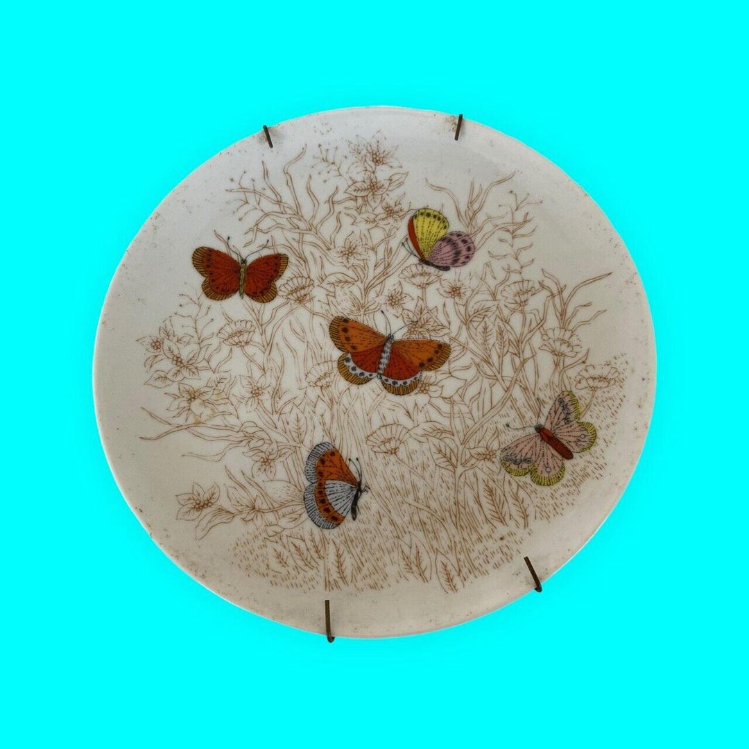 Vintage Butterfly Plate Signed Neiman-marcus FF 7.5" - Etsy