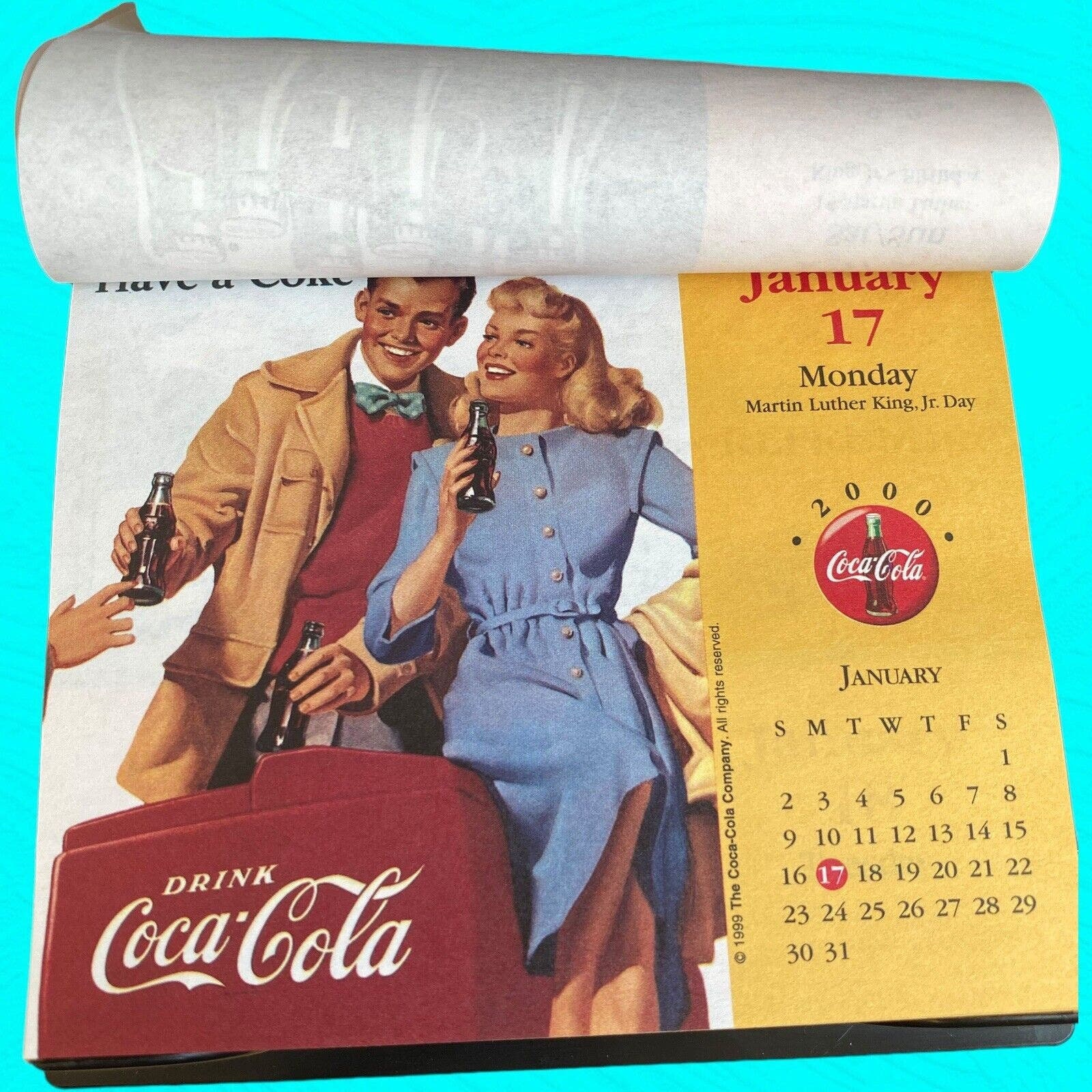 Y2K Coca Cola Commemorative 2000 Desk Calendar 365 Iconic Color Ads, in ...