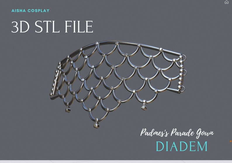 Padme Tiara - Digital File, 3D Printable File, Tiara Parade Dress - Etsy