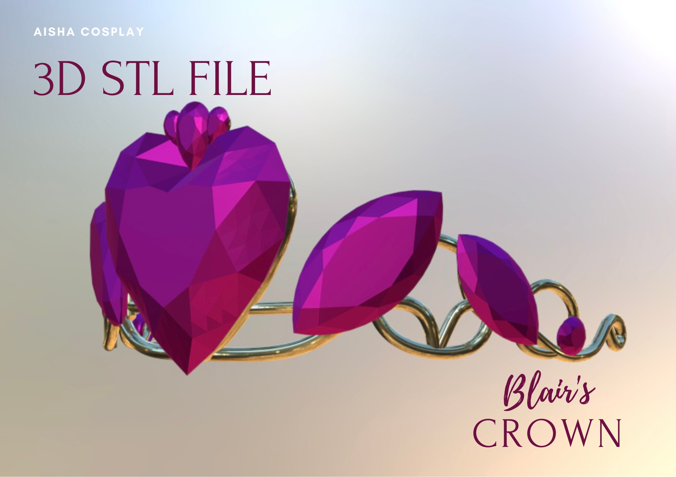 Blair Crown Digital File, 3D Printable File, Heart - Etsy