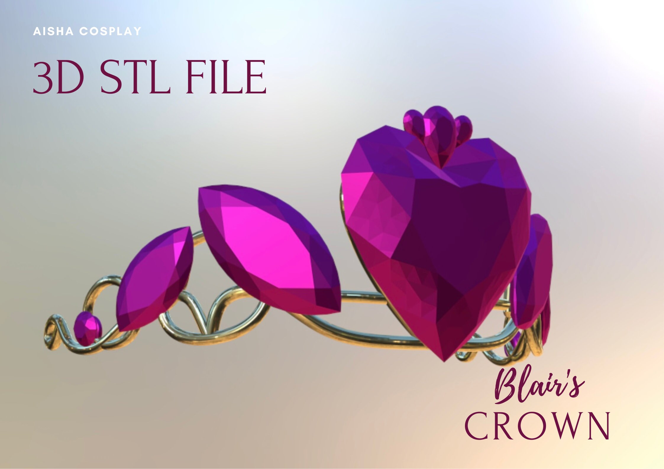 Blair Crown Digital File, 3D Printable File, Heart - Etsy