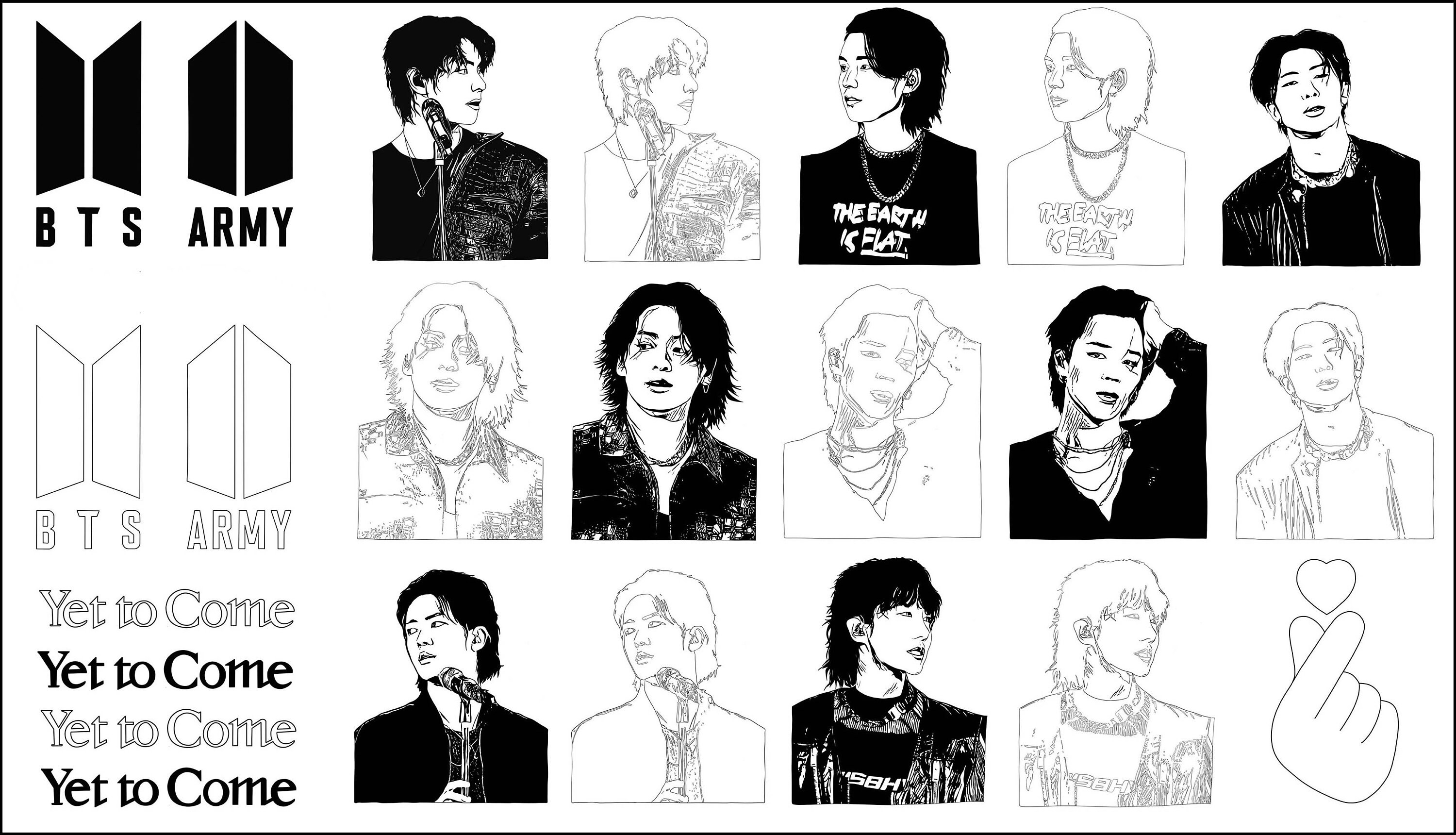 BTS Graphics, Painting, Watercolor, Clip Art Digital Files 300dpi, PNG ...