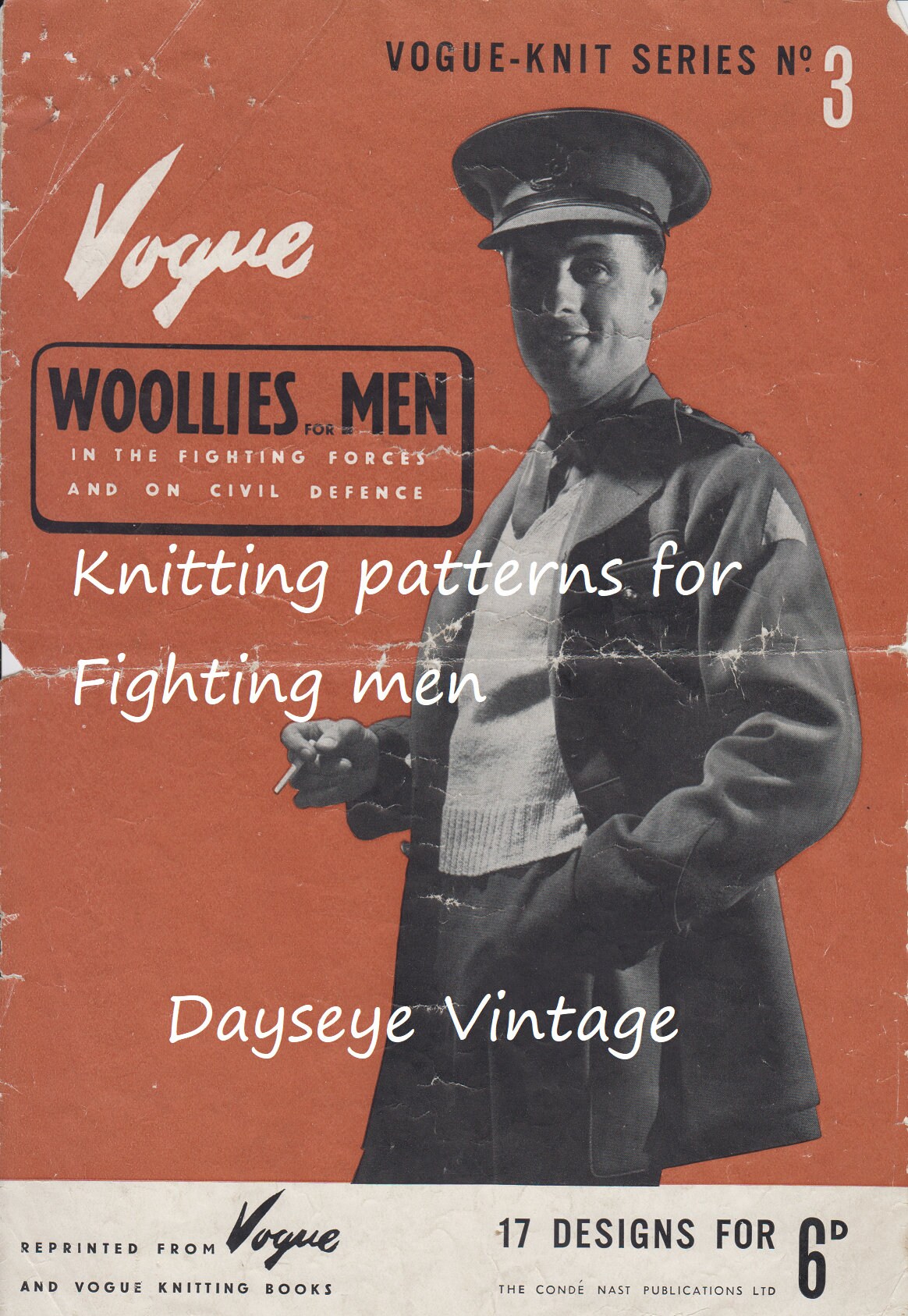 1940s Booklet 17 Knitting Pattern for Men in the Fighting Forces and on ...