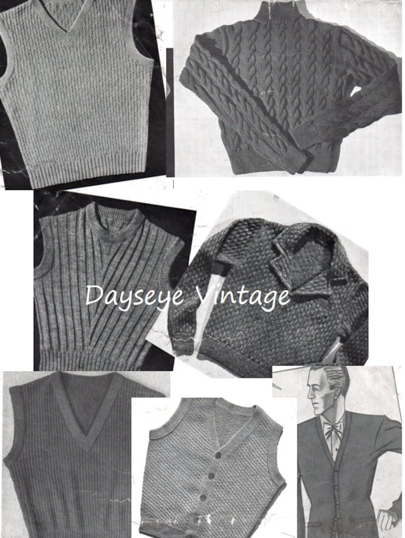 1940s Booklet 17 Knitting Pattern for Men in the Fighting Forces and on ...