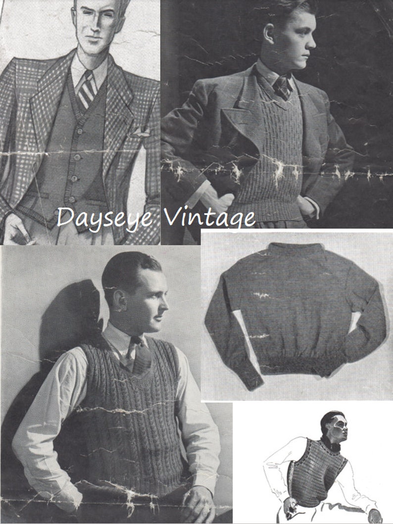 1940s Booklet 17 Knitting Pattern for Men in the Fighting Forces and on ...