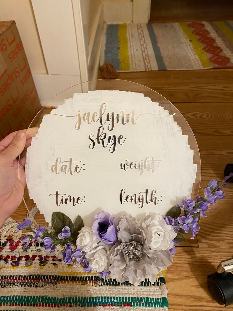 Custom Birth Announcement Sign, Birth Sign, Birth Announcement, Baby ...