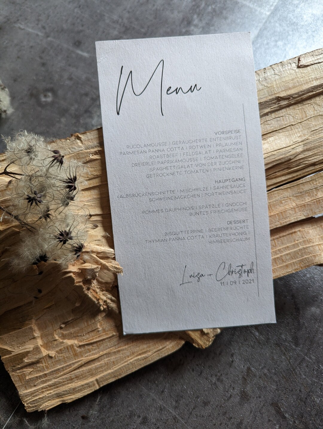 Sample Menu Cards, Place Cards, Table Numbers, Seating Plan & Co ...