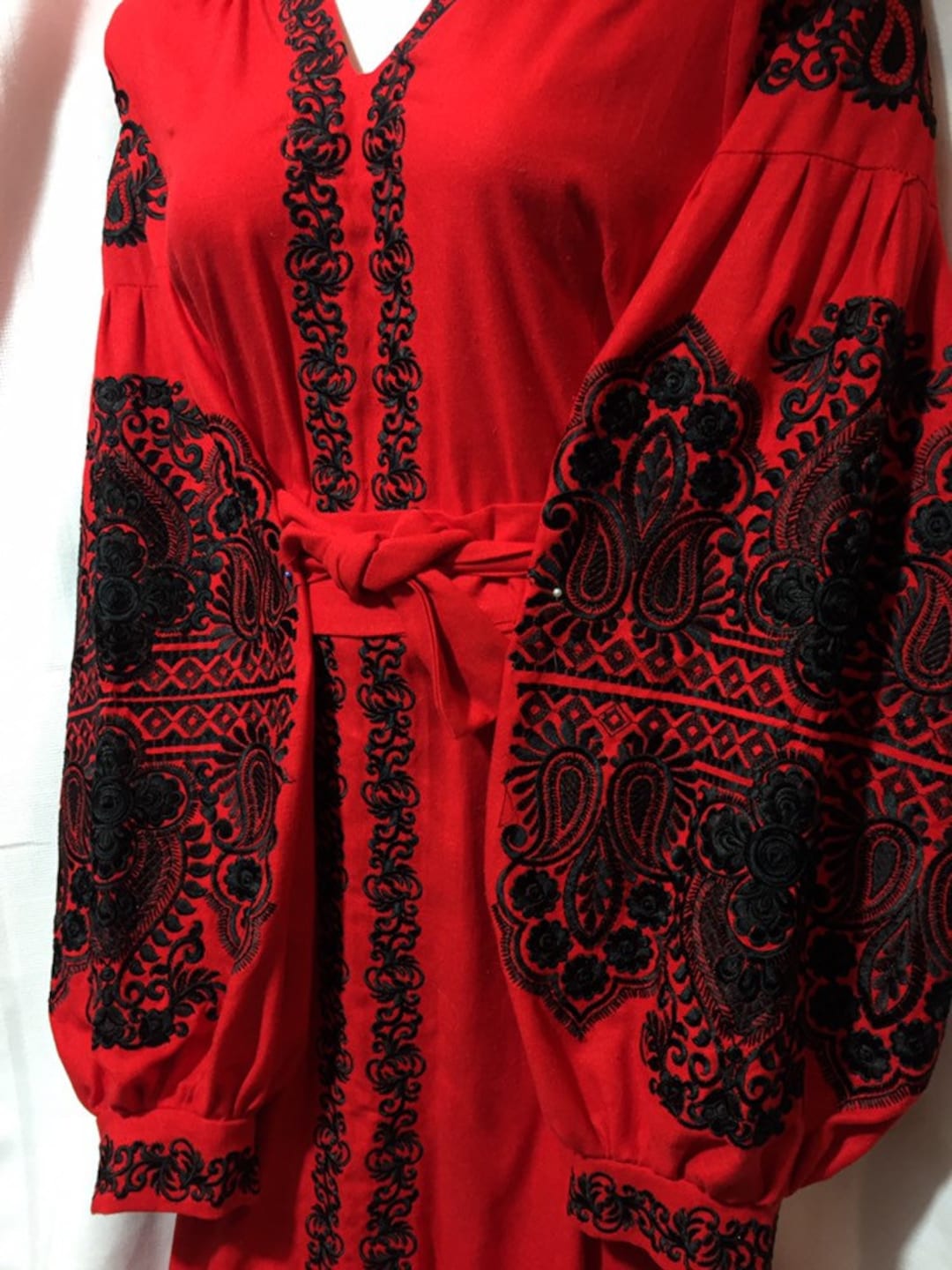 Red Vyshyvanka Dress Ukrainian Dress, Unique Wedding Dress, Ukraine ...