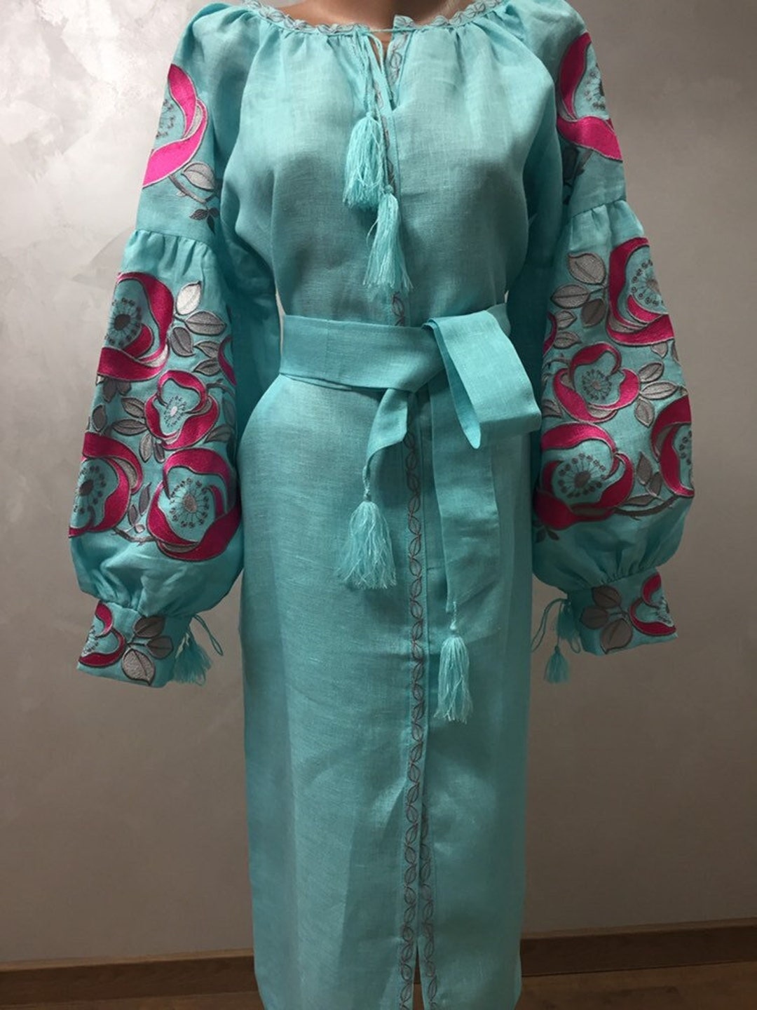 Mint Vyshyvanka Dress Ukrainian Dress Unique Wedding Dress - Etsy