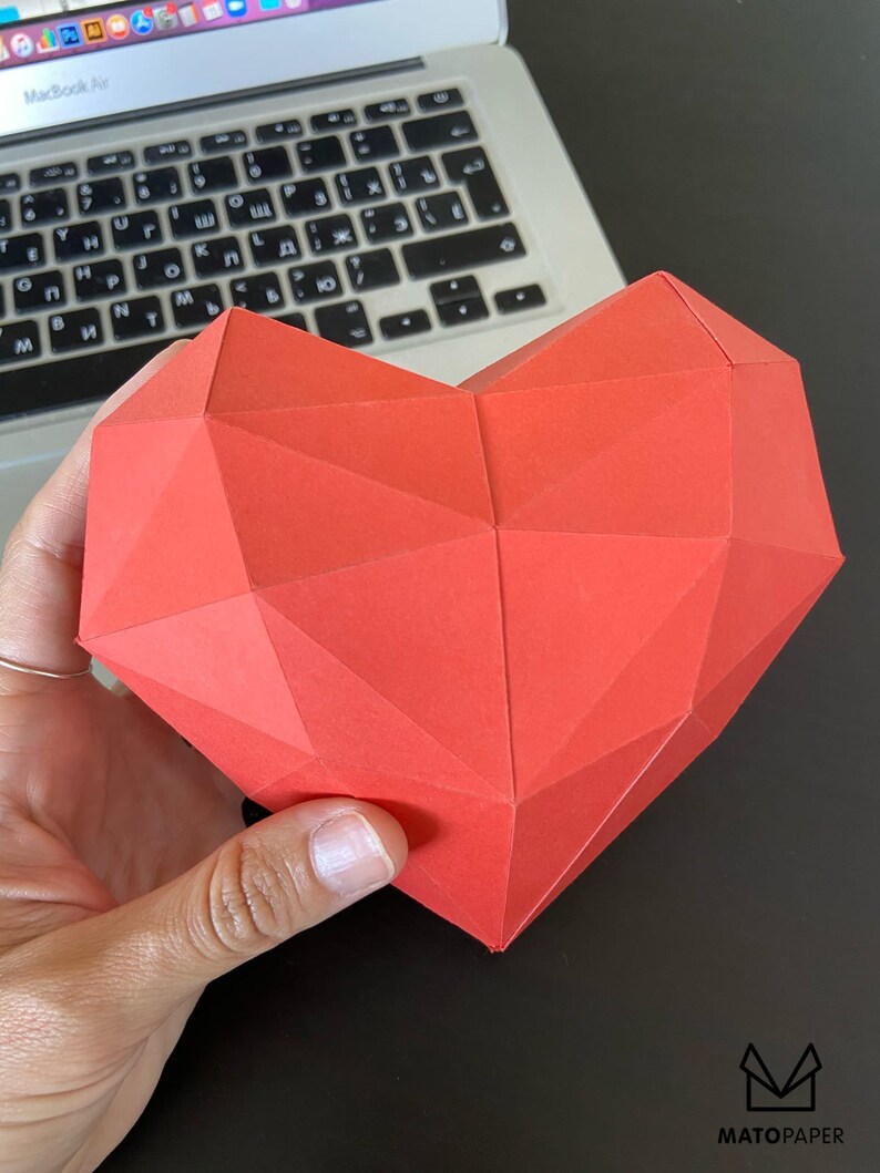 3d heart papercraft template - bubblejolo