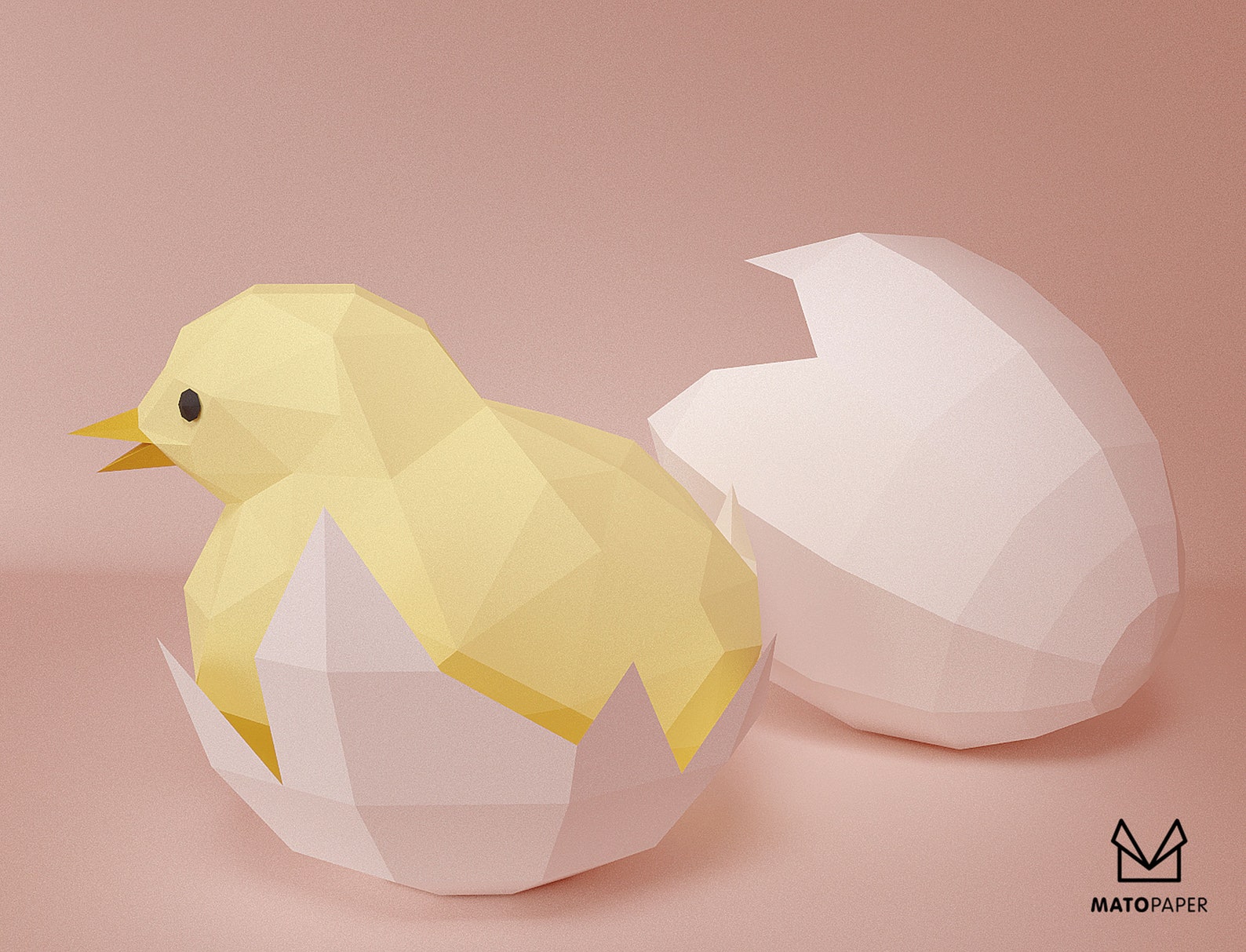 Low Poly Papercraft Chicken Gifts For Kids Easter Egg | Etsy