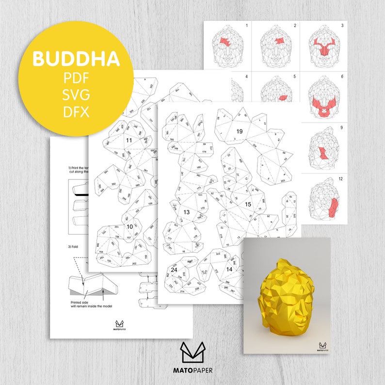 Buddha Decor Papercraft Template Buddha SVG Coffee Bar Decor Buddha ...