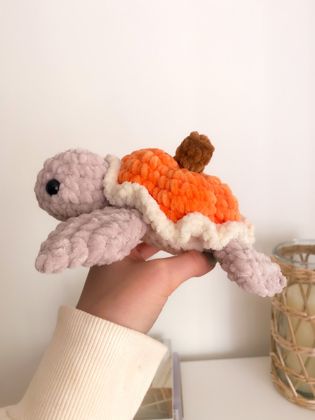 Pumpkin Turtle Plush | Handmade Crochet Toy | Nursery Decor | Cozy ...