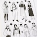 CUTE OUTFIT BW Sticker Sheet // Aesthetic Chic Fashionable Simple ...