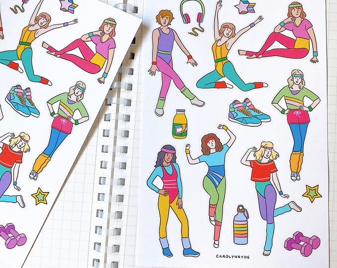 YOGA POSE Sticker Sheet // Aesthetic Cute Good Vibe Exercise Zen ...