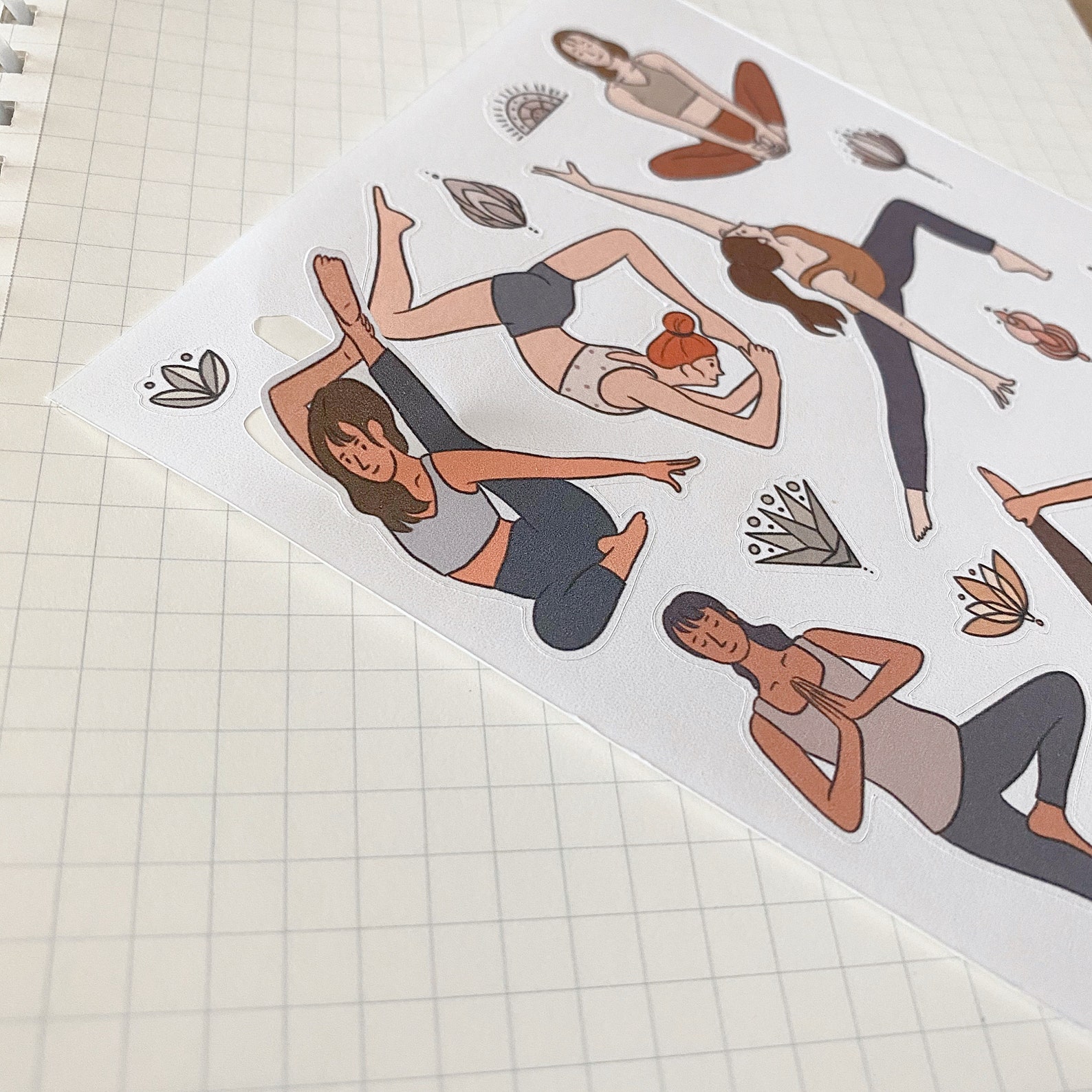 YOGA POSE Sticker Sheet // Aesthetic Cute Good Vibe Exercise Zen ...