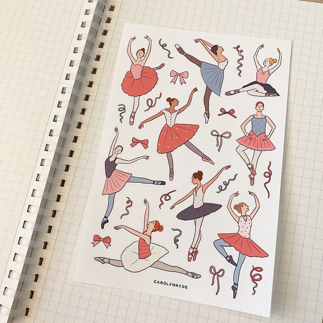 BALLERINA Sticker Sheet // Aesthetic Cute Fashionable Ballet Dancer ...