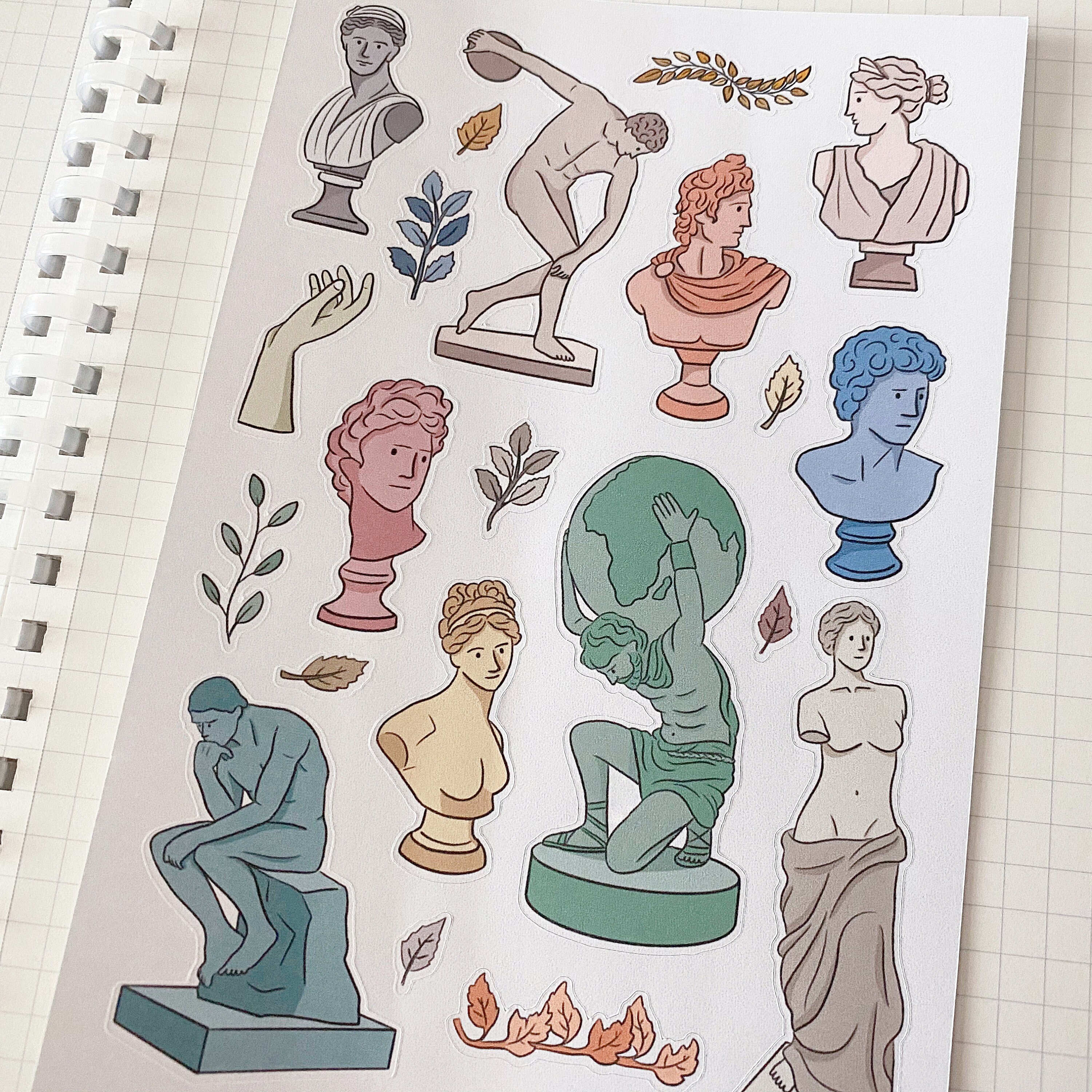 GREEK SCULPTURE Sticker Sheet // Aesthetic Ancient Museum Art | Etsy