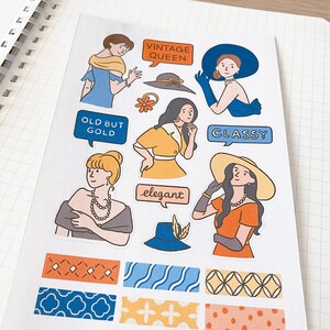 CLASSY GIRL Sticker Sheet // Aesthetic Elegant Cute Vintage Fashionable ...
