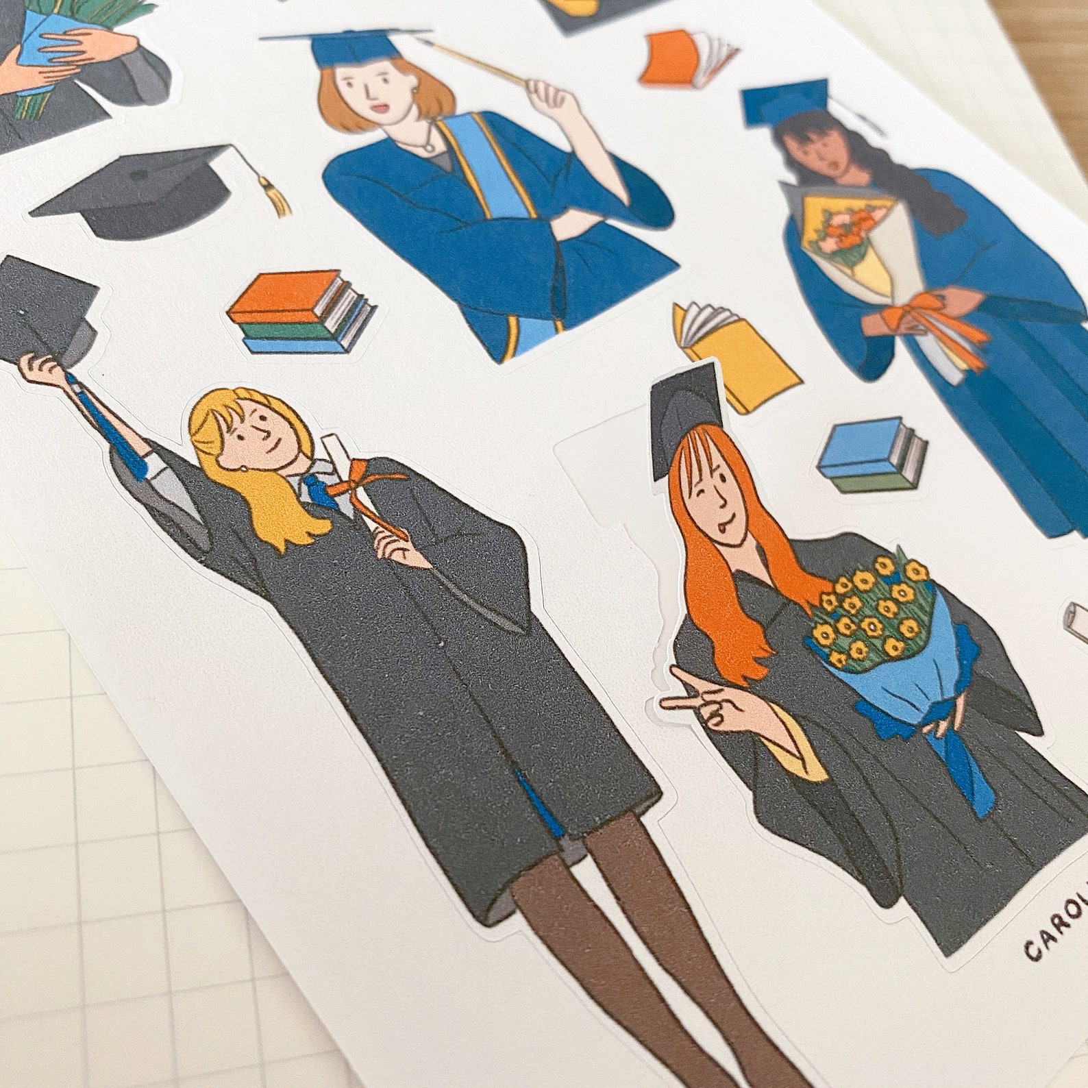 GRADUATION Sticker Sheet // Aesthetic Cute Scholar Graduate - Etsy