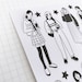 CUTE OUTFIT BW Sticker Sheet // Aesthetic Chic Fashionable Simple ...