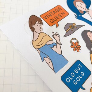 CLASSY GIRL Sticker Sheet // Aesthetic Elegant Cute Vintage Fashionable ...