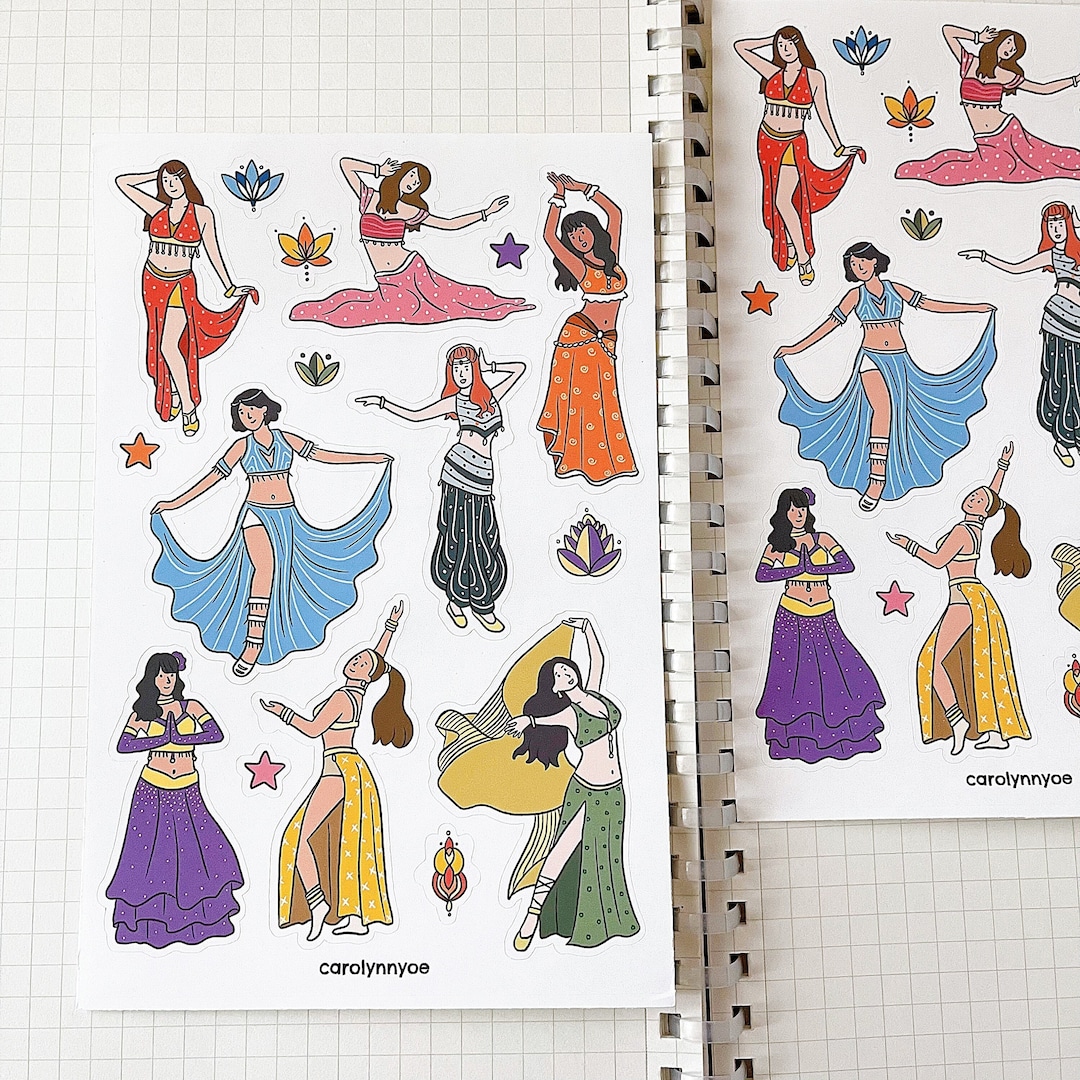 BELLY DANCER Sticker Sheet // Aesthetic Cute Fashionable Egypt Indian ...