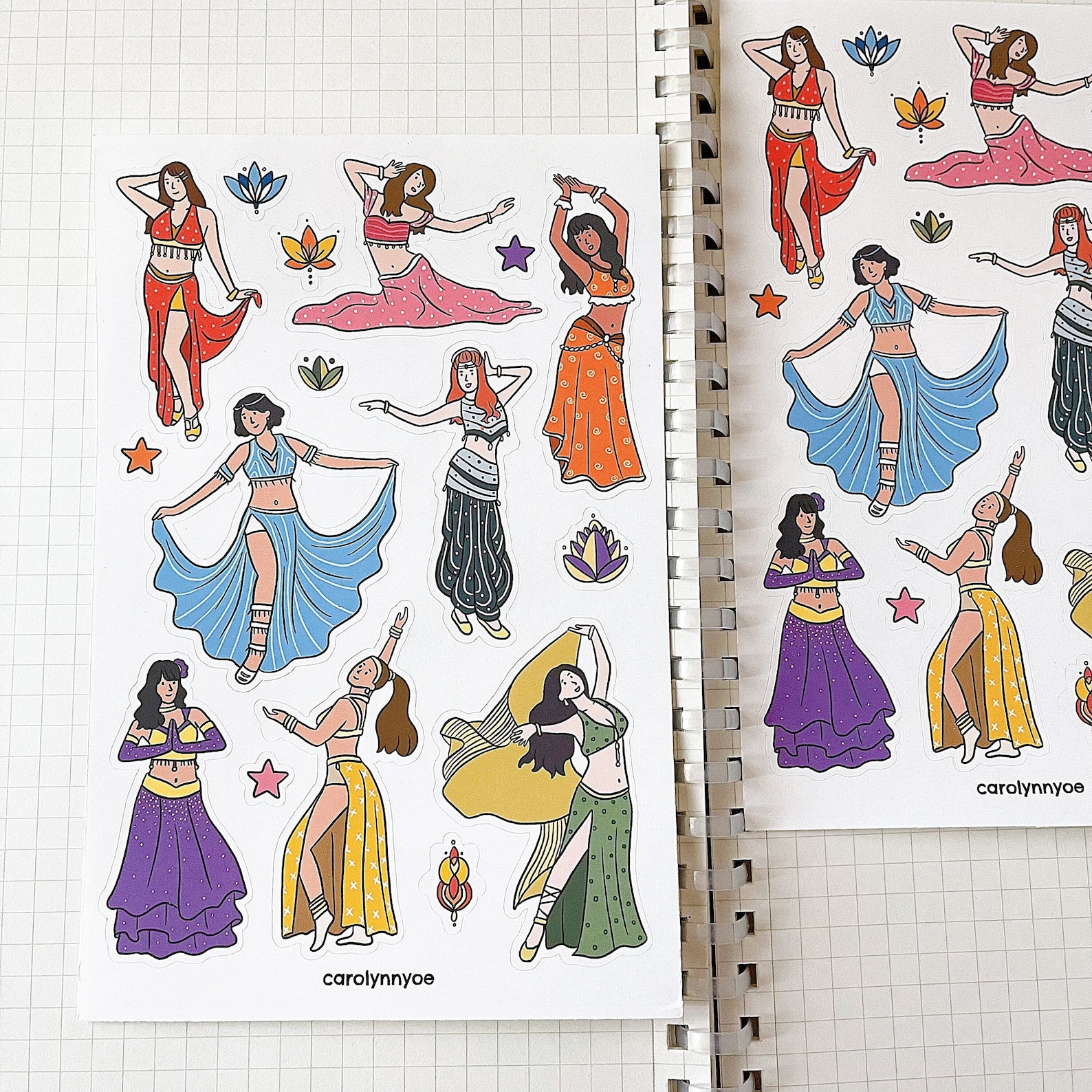 BELLY DANCER Sticker Sheet // Aesthetic Cute Fashionable Egypt - Etsy ...